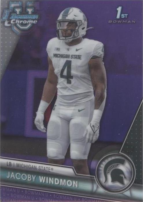 2023 Bowman University Chrome - Jacoby Windmon #175 Purple Refractor ...