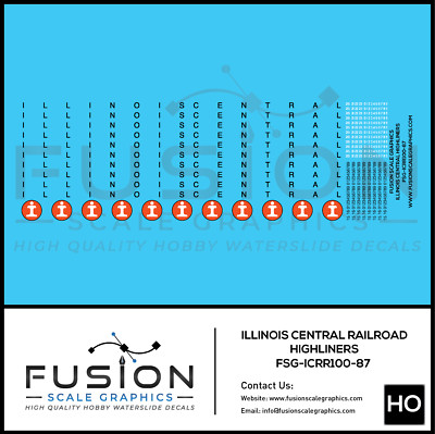 HO Scale Illinois Central Railroad Highliner Decal Set | eBay