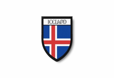 Patch Termocollant Edge Embroidered Flag Printed Iceland Icelandic | eBay