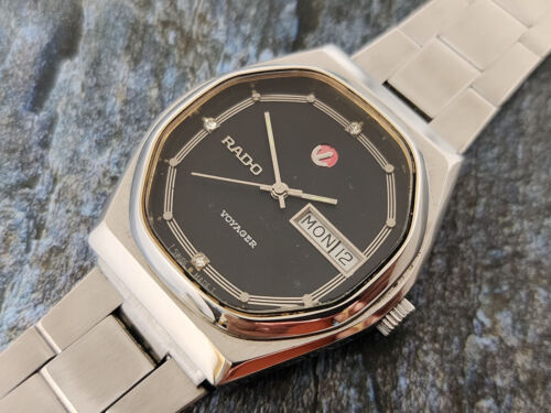 RADO VOYAGER AUTOMATIC DAY/DATE SWISS MADE VINTAGE BLACK DIAL GENTS 2 ...