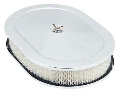 12" x 2" Chrome Oval Air Cleaner / Filter Kit | eBay UK