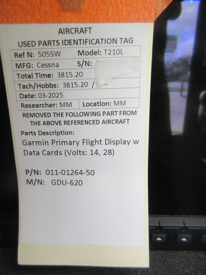 Garmin GDU-620 Flight Display Unit P/N 011-01264-50 W/ Data Cards 14 ...