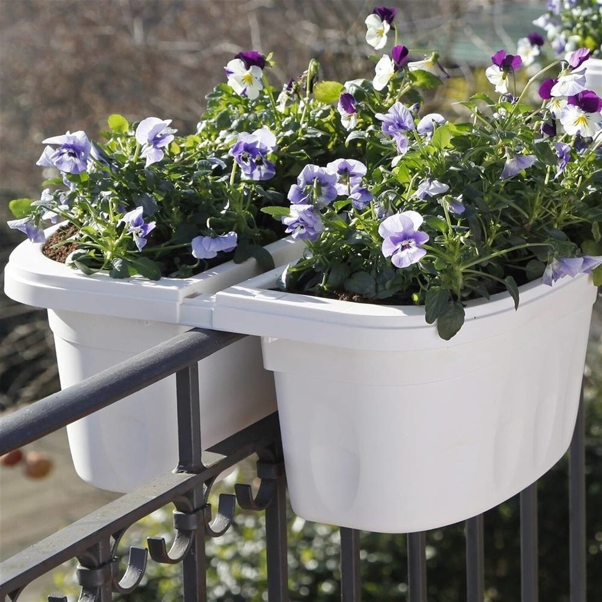 Bama Adjustable Railing Planter Black