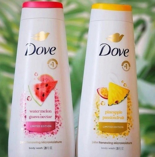 Dove Pineapple+passionfruit Cleansing & watermelon +guava Wash Nectar 2 ...