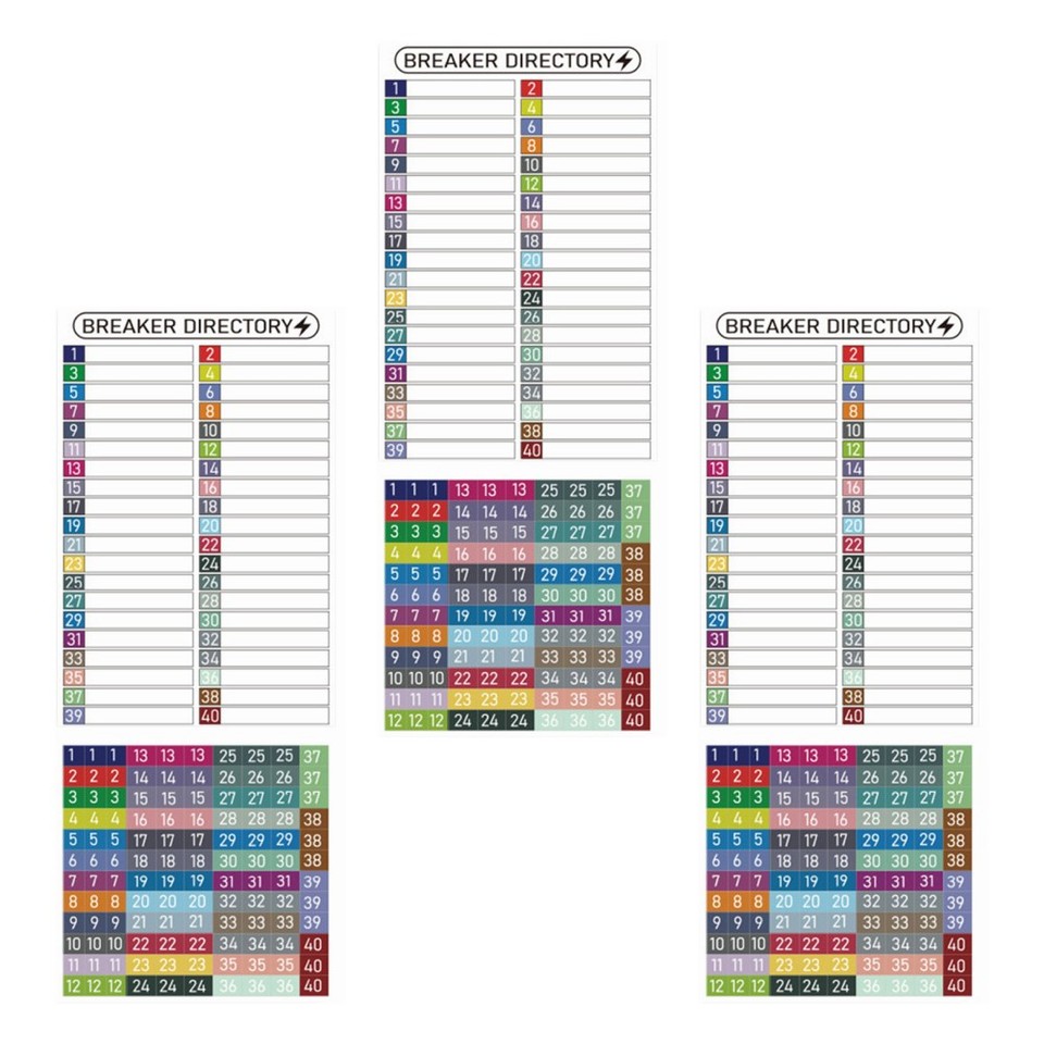 3 Sets Electric Label Stickers Electrical Panel Identification Labels ...