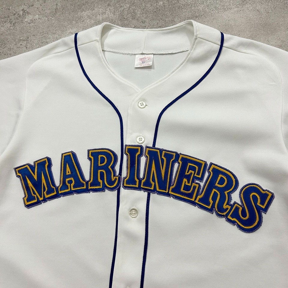 VTG 80s 90s MLB SEATTLE MARINERS RAWLINGS AUTHENTIC JERSEY SIZE 48 MADE ...