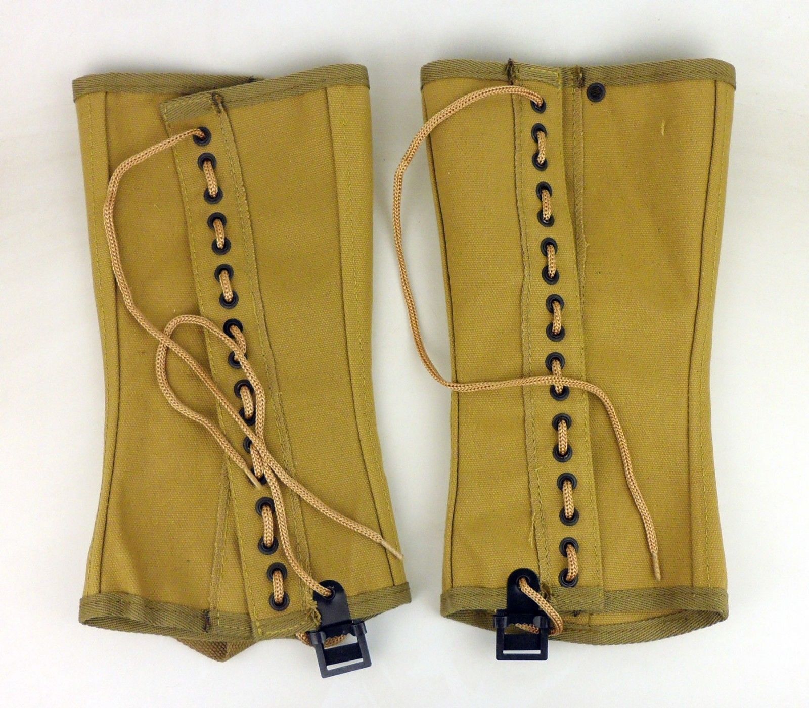 PAIR CANVAS LEGGINGS WWII WW2 US USMC ARMY SOLDIER M1938 LEG WRAPPINGS ...