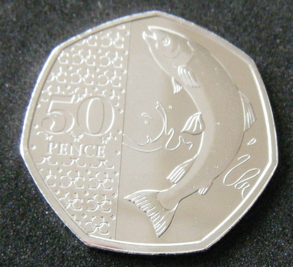 2025 50p Coin BU - Red Arrows Second World War Atlantic Salmon - Choose ...