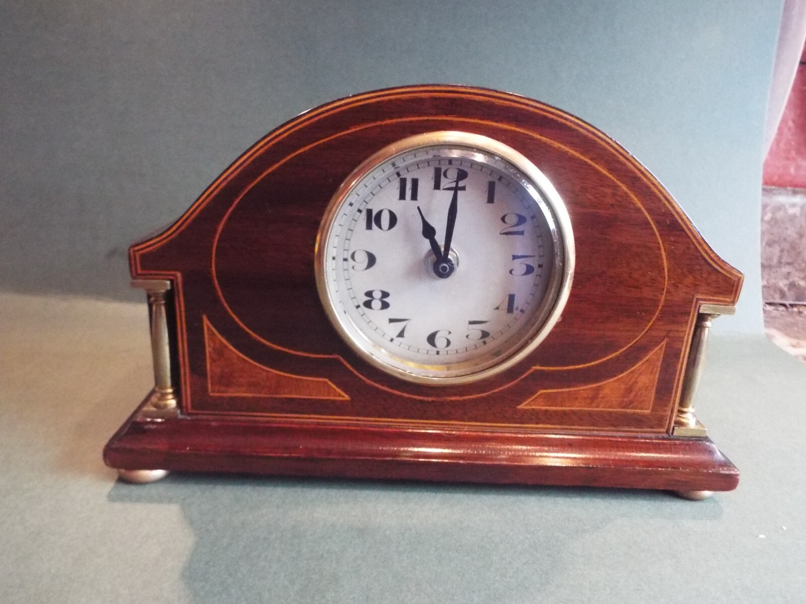 Antique Shelf Clock. Very Pretty with Exotic Wood Inlay. | eBay