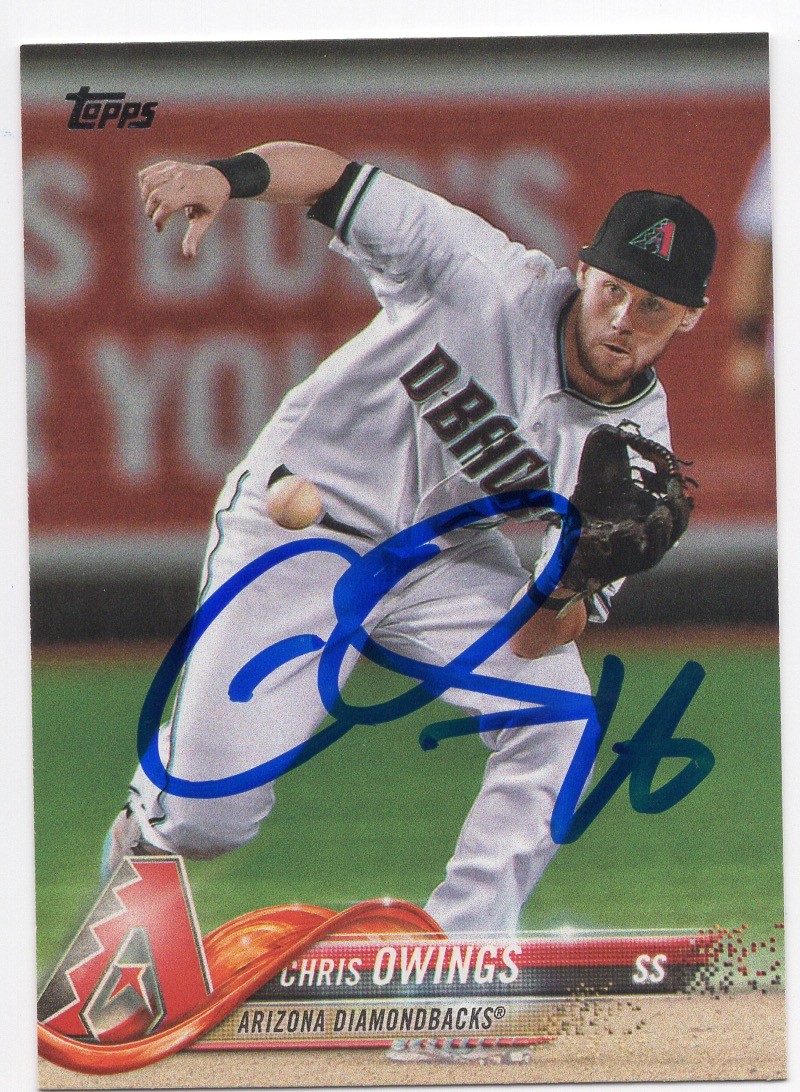 CHRIS OWINGS Signed Autograph 2018 Topps Series One 1 Card Auto D-Backs ...