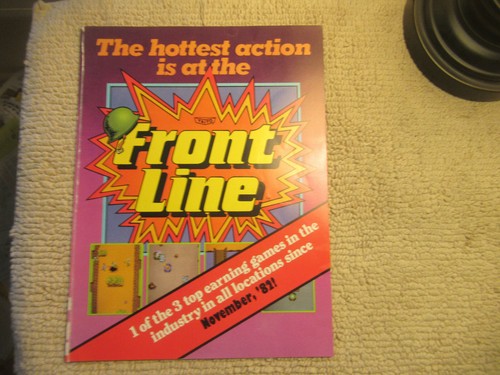 GIANT 13 1/4-9 7/8" double sided FRONT LINE TAITO arcade video game ...