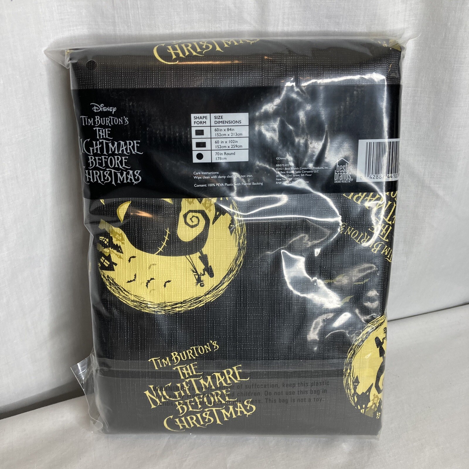 Disney Nightmare Before Christmas Tablecloth Rectangle Black Jack ...