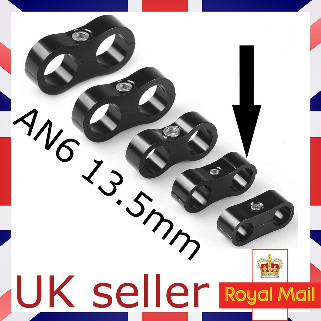 Hose Separator AN6 (AN-6) 13.5 mm Black Billet Pipe Adapter Fitting ...