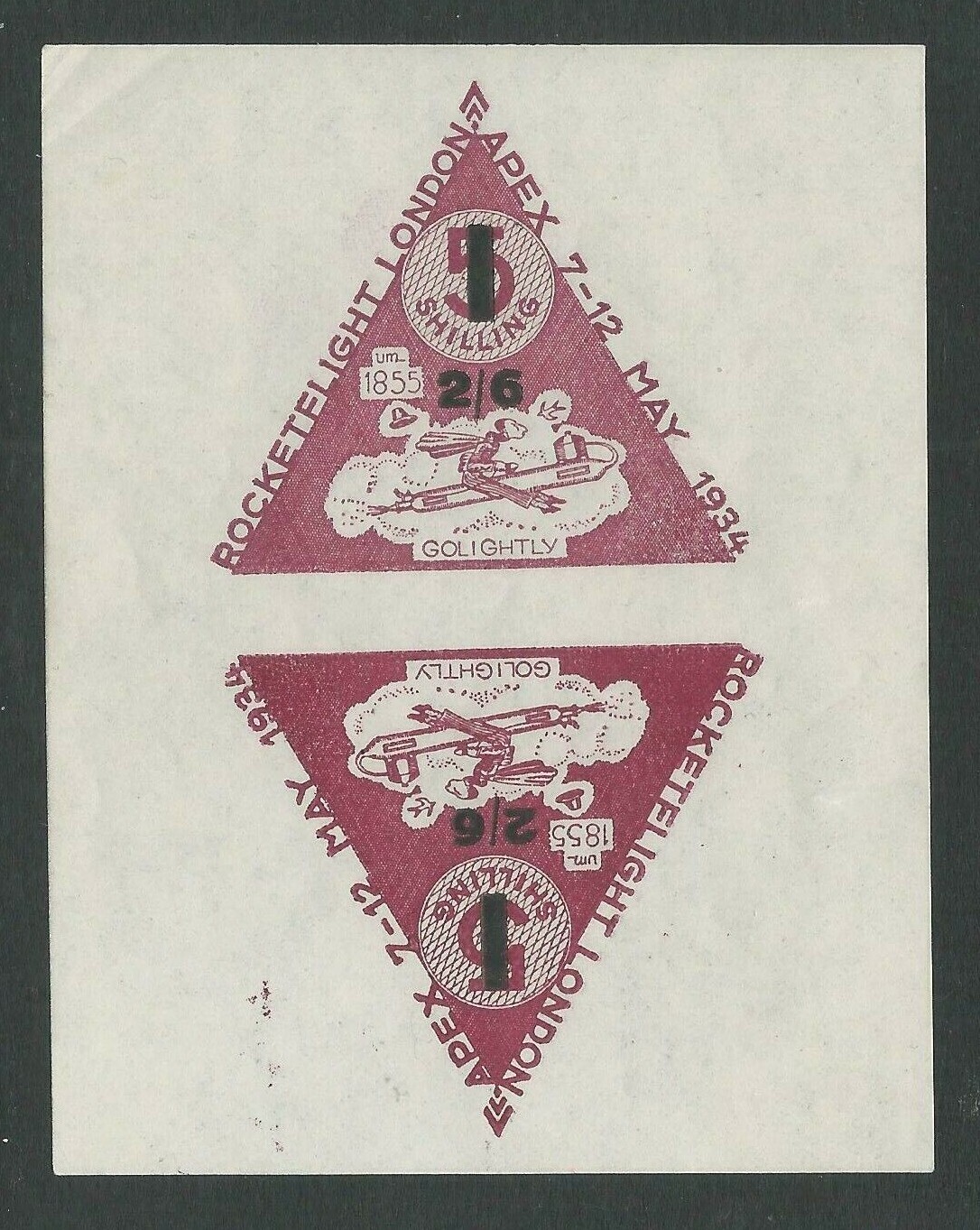 1934 GREAT BRITAIN rocket mail sheet of 2 - EZ1B3a - Gerhard Zucker | eBay