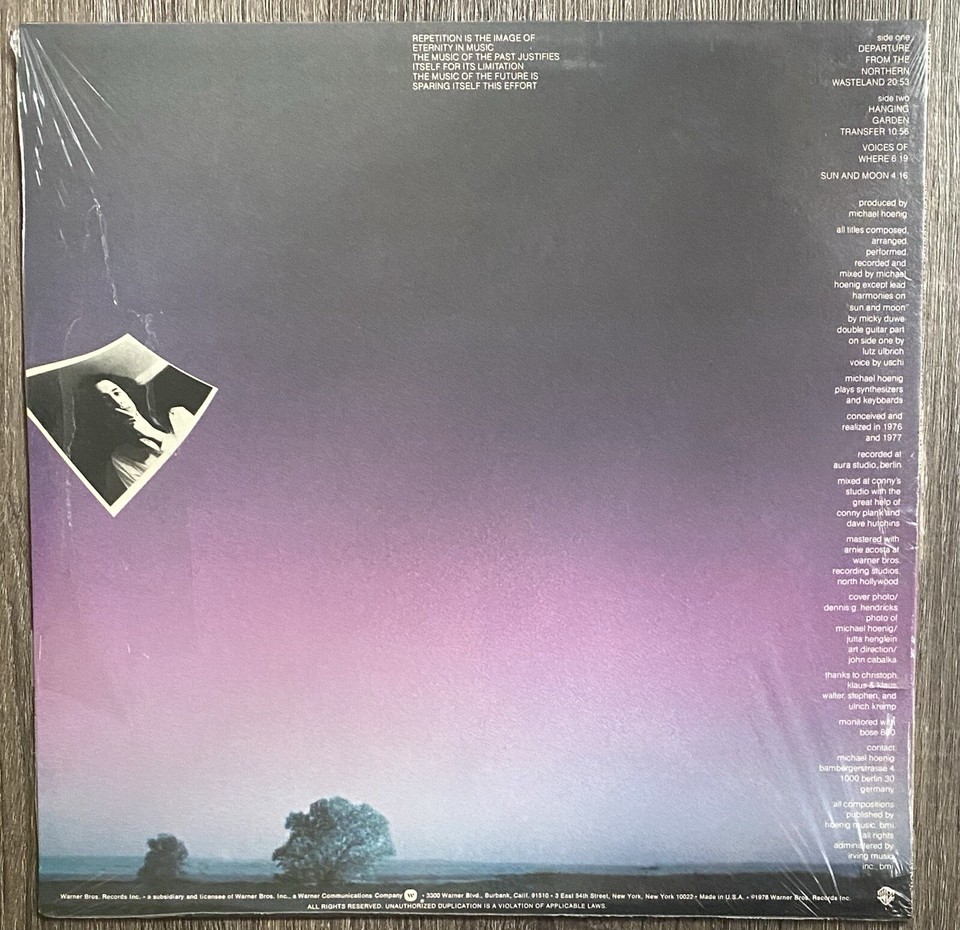 Michael Hoenig~Departure From The Northern Wasteland BSK 3152 SEALED LP ...