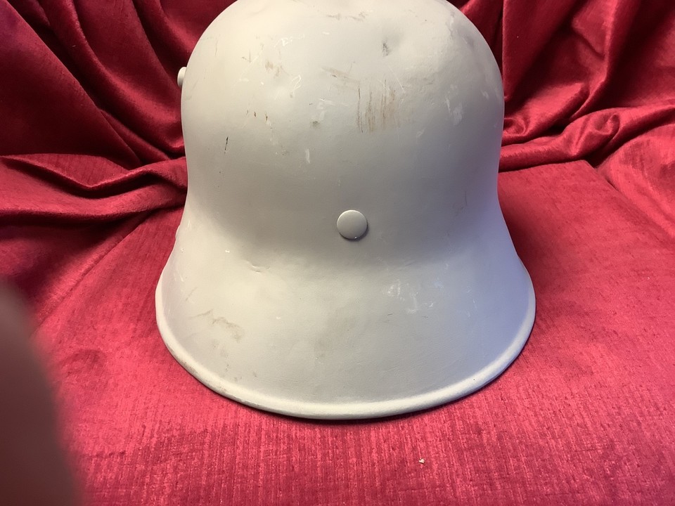 German WW2 M40 Helmet – White Winter Camouflage w/original leather ...