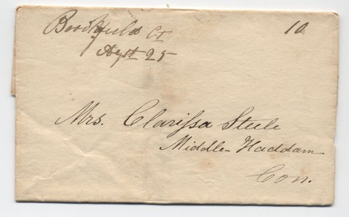 1828 Brookfield CT stampless letter manuscript postmark [7035.36] | eBay