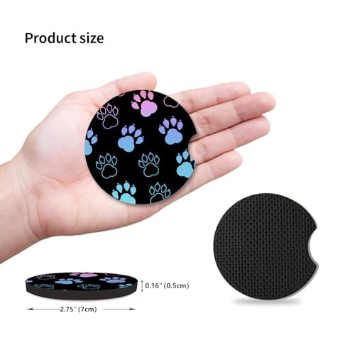 Absorbent Car Coasters for Cup Holders, 2 Pack Universal Neoprene Car ...