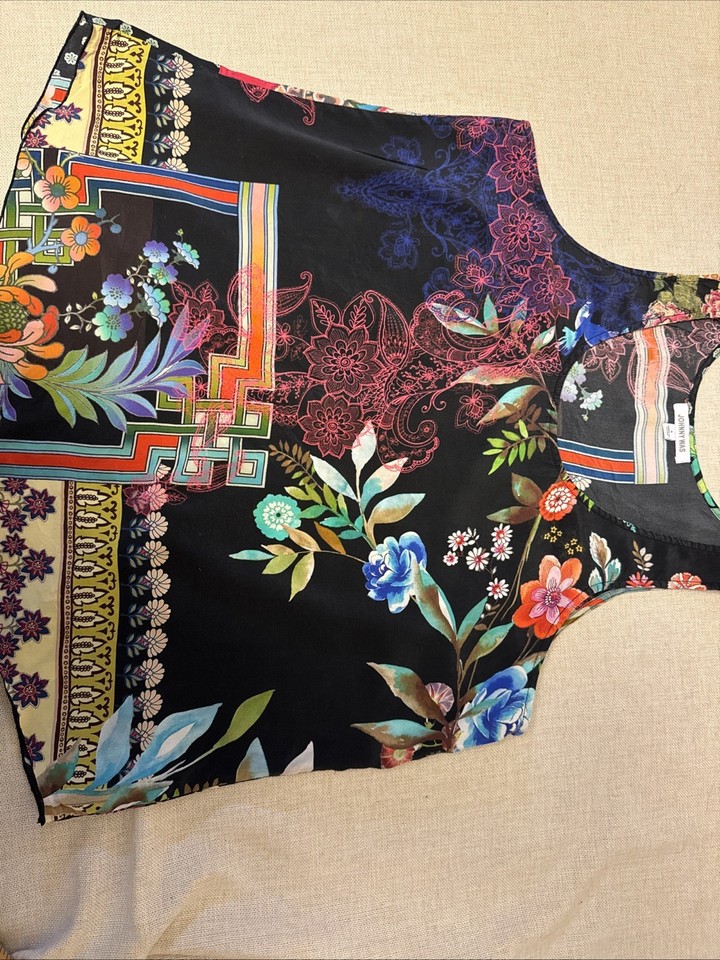 Johny Was - 100% silk Tank With Flyaway Back - Size small | eBay