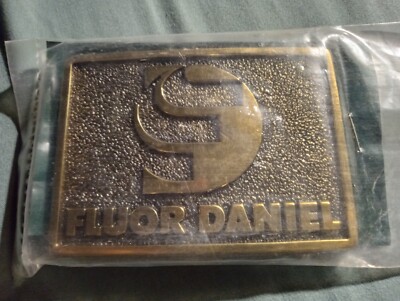 NOS! Vintage Fluor Daniel Logo Solid Brass Belt Buckle By BTS USA! | eBay