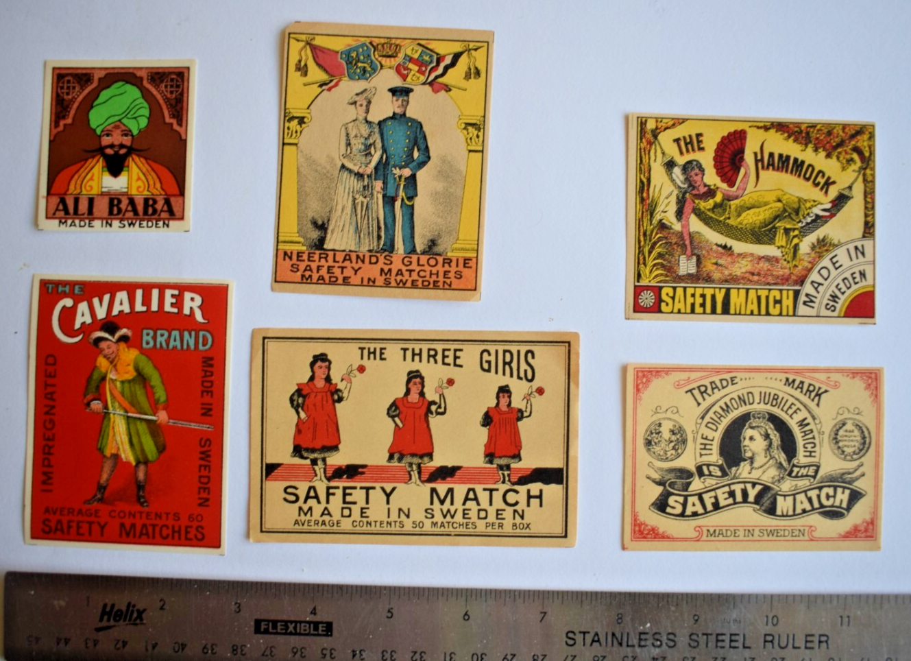 6 Pcs Sweden Matchbox Labels Packet size | eBay