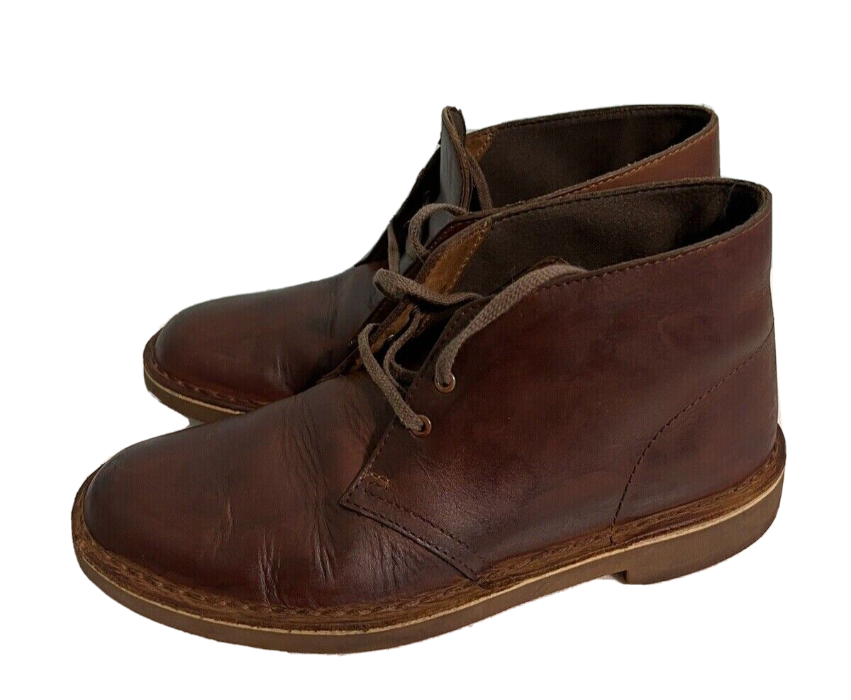 Clarks Bushacre 2 Casual Chukka Leather Boots Brown US Mens Sz 8.5 FAST ...