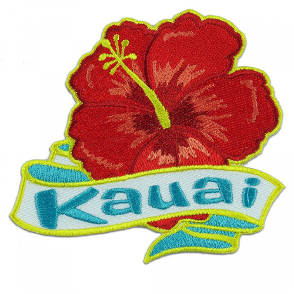Hawaii Iron-On Embroidery Patch Kauai Island Hibiscus | eBay