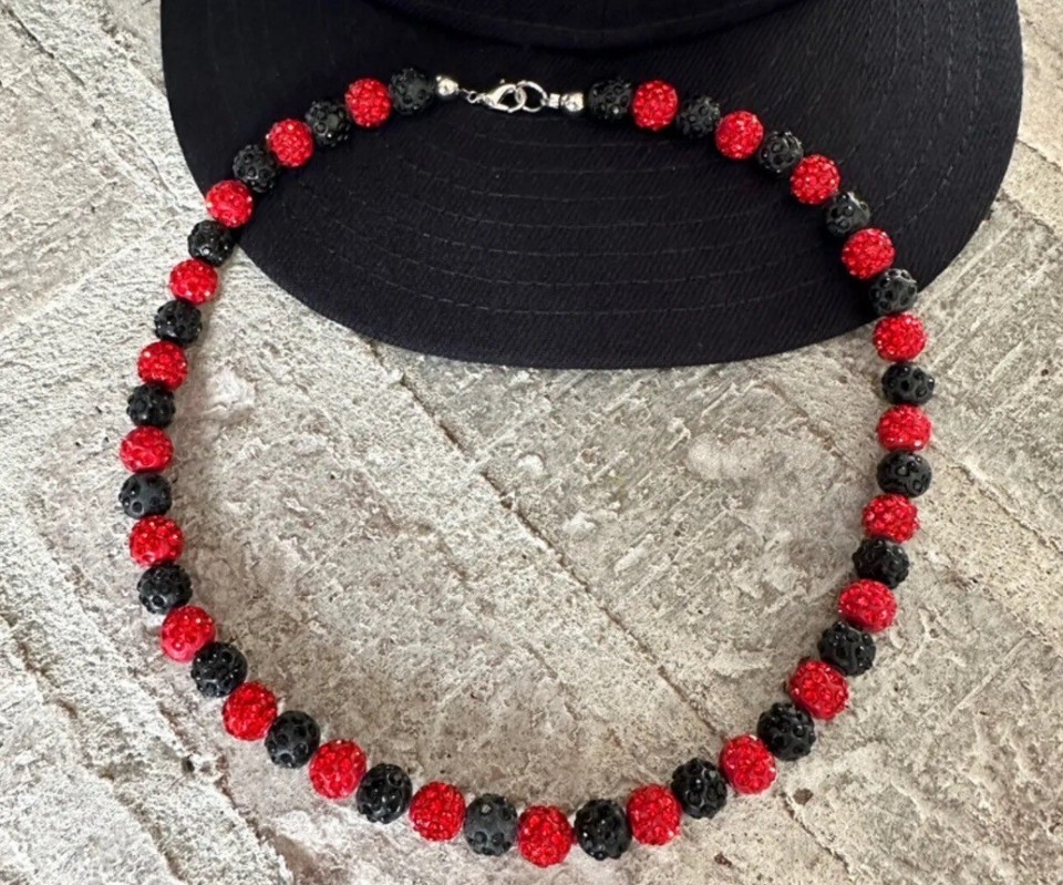 (CUSTOM SIZES) MLB Inspired Rhinestone Beaded Baseball Necklace (16” 18 ...