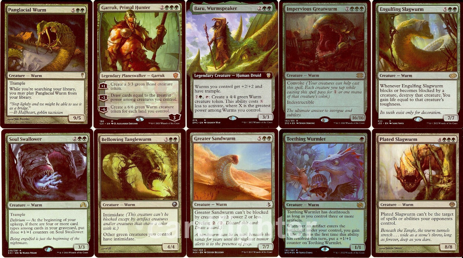 Custom Wurm Tribal Commander EDH Deck - Baru, Wurmspeaker - MTG Magic ...