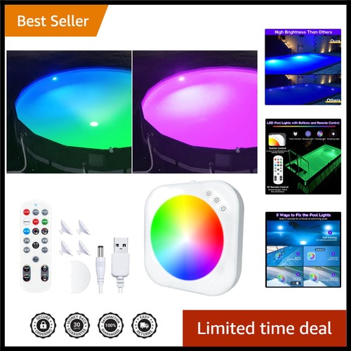 Dynamic Color-Changing LED Pool Lights - Rechargeable with Remote ...
