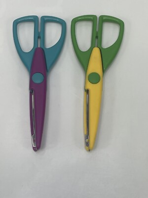 Provo Craft 2 styles Crafting Scrapbooking Fancy Blade Scissors | eBay