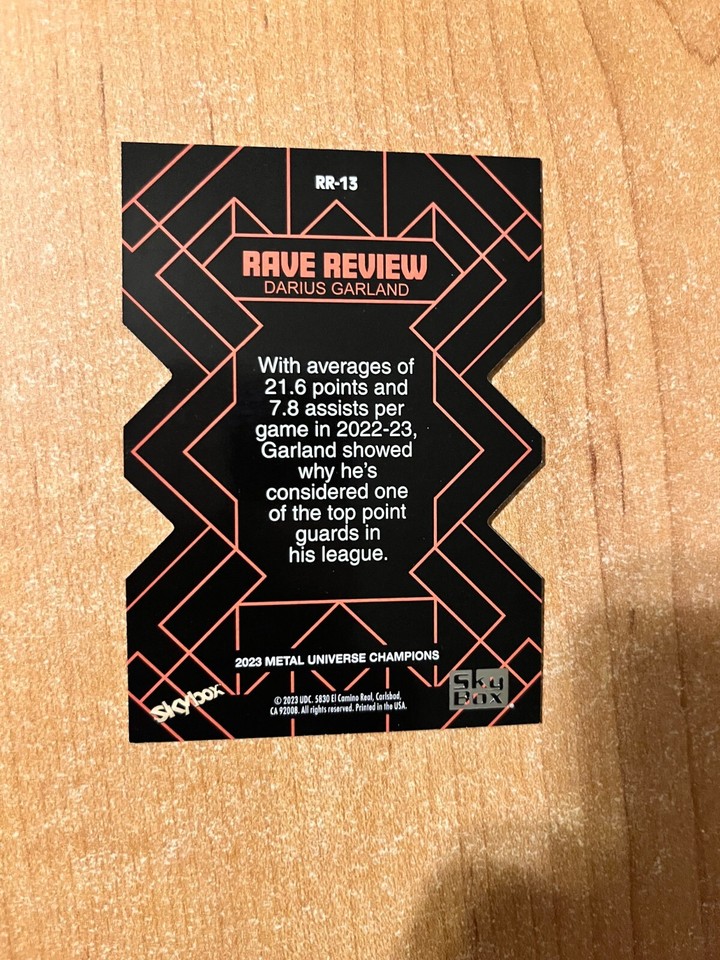 2023 Skybox Metal Universe - Darius Garland - Rave Review Die-Cut SSP ...