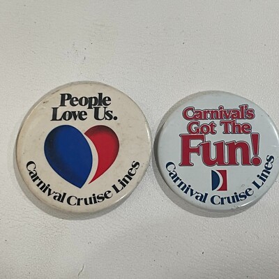 VINTAGE Lot of 2 CARNIVAL CRUISE LINES Pinback Buttons C366 | eBay