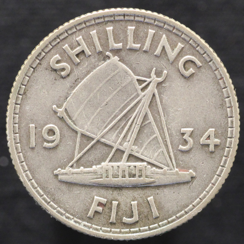 1934 Silver Shilling - Fiji Coin (Outrigger canoe) (F344) | eBay