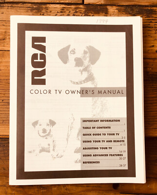 RCA COLOR TV 1994 37 PG Owner / User Manual *Original* | eBay