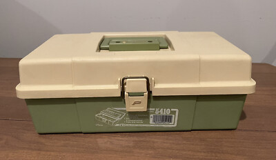 Vintage Plano tackle box 5410 green and tan Made In The USA | eBay