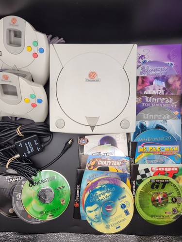 Sega Dreamcast Lot Console-Controllers-12 Games/ Shenmue Unreal Crazy ...