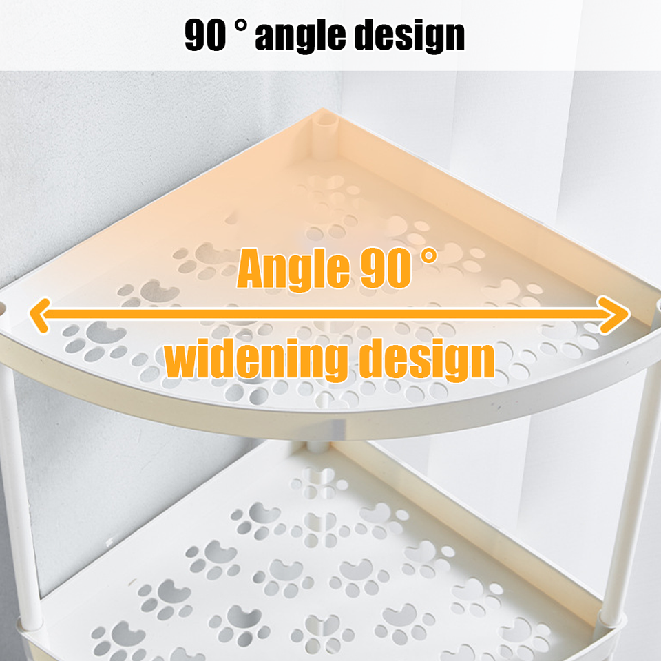 Bathroom 4 Tier Plastic Shower Caddy Corner Shelf Pole Rack Kitchen ...
