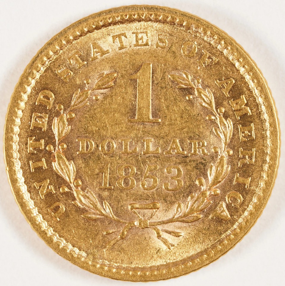 1853 $1 Gold T1 Liberty Head Dollar 31293 | eBay