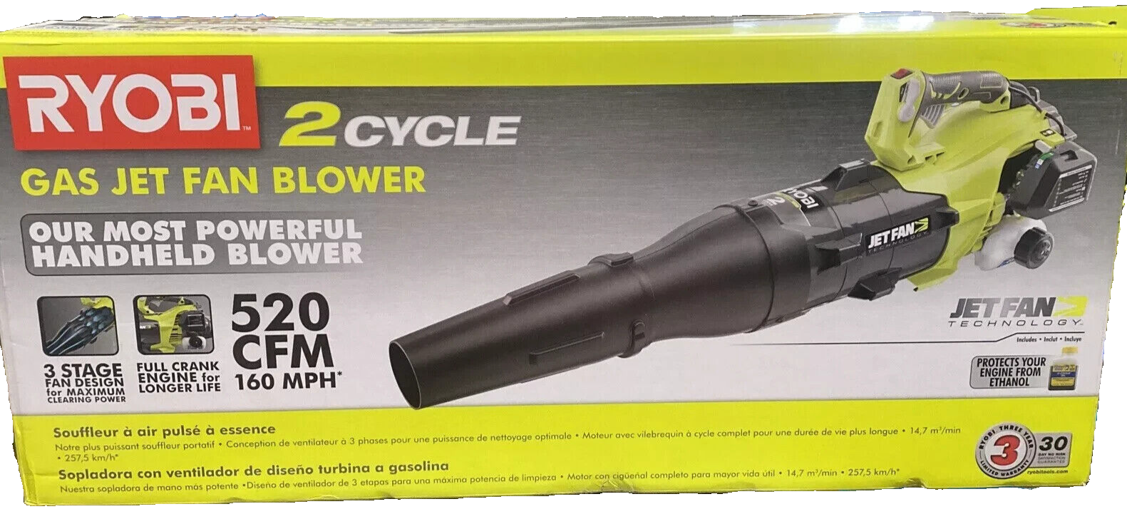 Ryobi 160 MPH 520 CFM 25cc Gas Jet Fan Blower (RY25AXB) for sale online ...