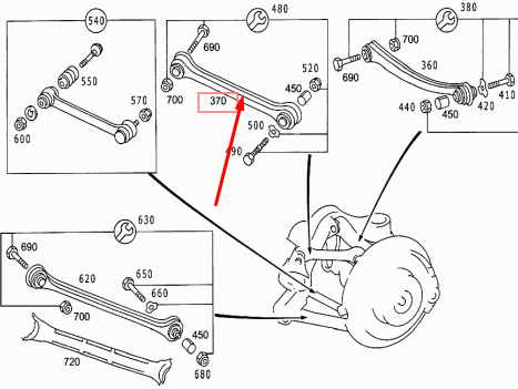 OEM MERCEDES-BENZ C-CLASS W203 Rear Side Control Arm A2103503306 ...