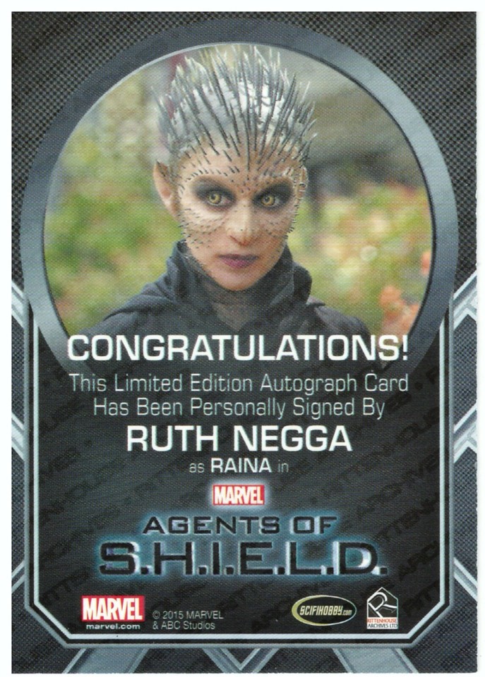 Marvel Agents of SHIELD Autograph Card Ruth Negga as Raina -Rittenhouse ...