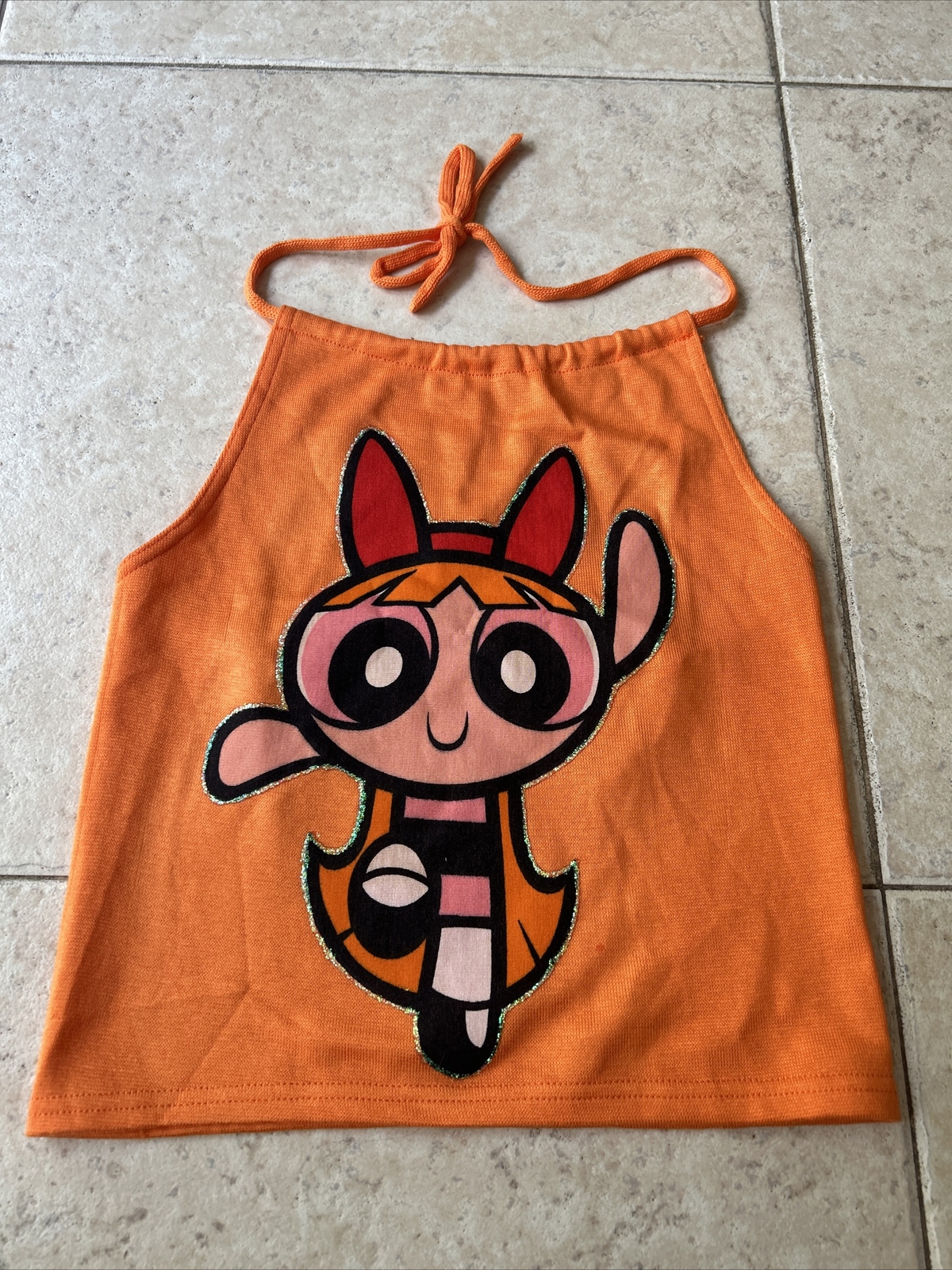 Powerpuff Girls Vintage Woman’s M Orange Halter Top N… - Gem