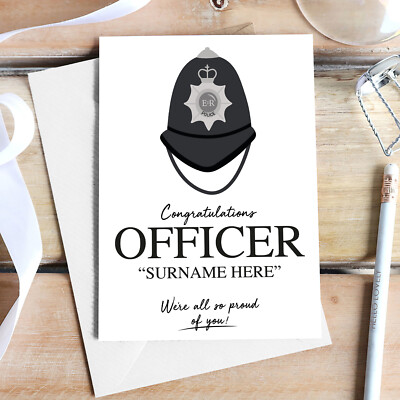 Personalised Congratulations Officer A5 Card - Graduation Police Man ...