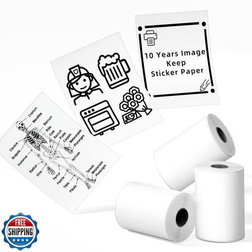 Phomemo White Sticker Paper- for Phomemo T02/M02X/M02L/Y02C/Q02 Mini ...