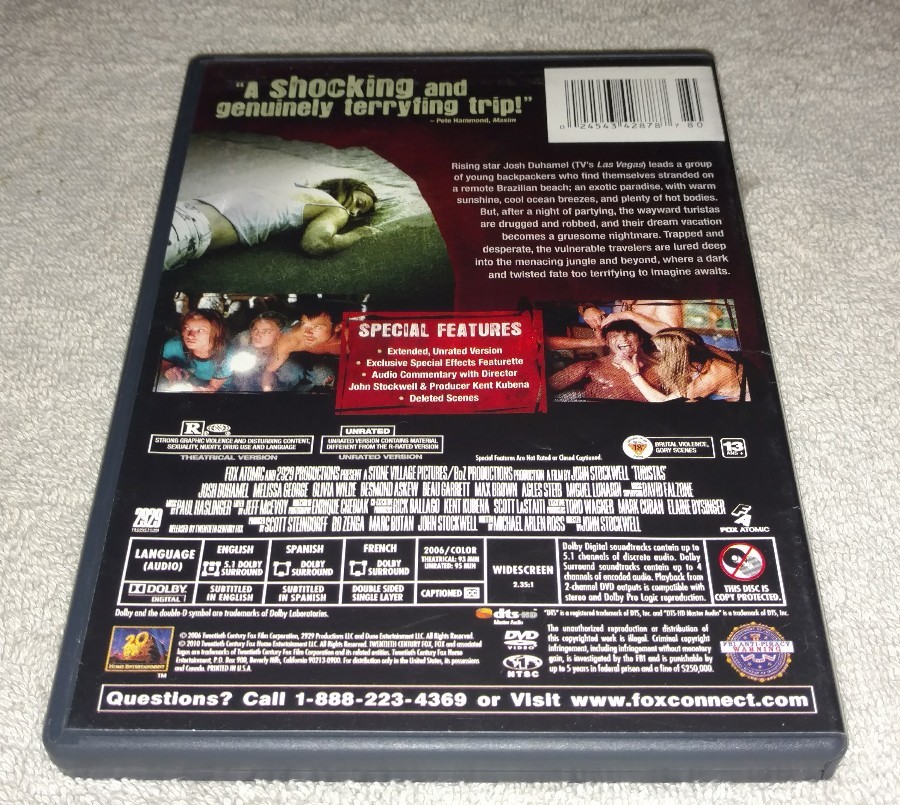 Turistas (Unrated Edition) DVD *HORROR *HALLOWEEN 24543428787| eBay