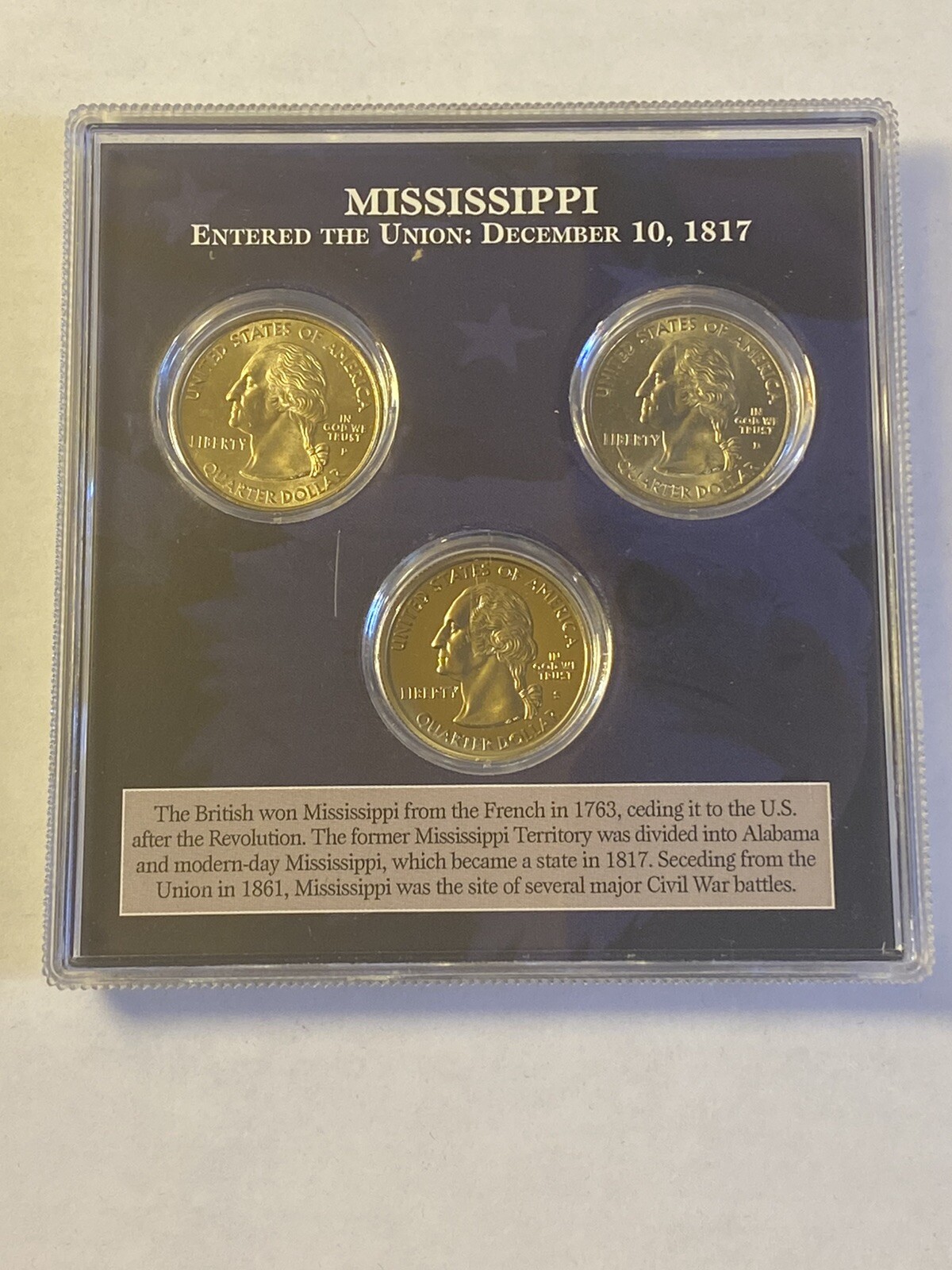 2002 Mississippi Statehood Quarter Coin Set By PCS Stamps And Coins | eBay