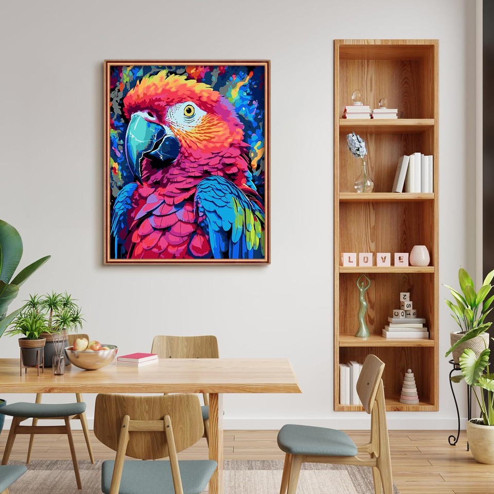 Parrot Paint by Numbers for Adults Beginner,AnimalsPaint by Number Kits ...