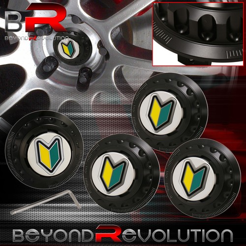 4 Pieces Jdm Wakaba Newbie Leaf Logo Badge Wheel Hub Rim Center Cap ...