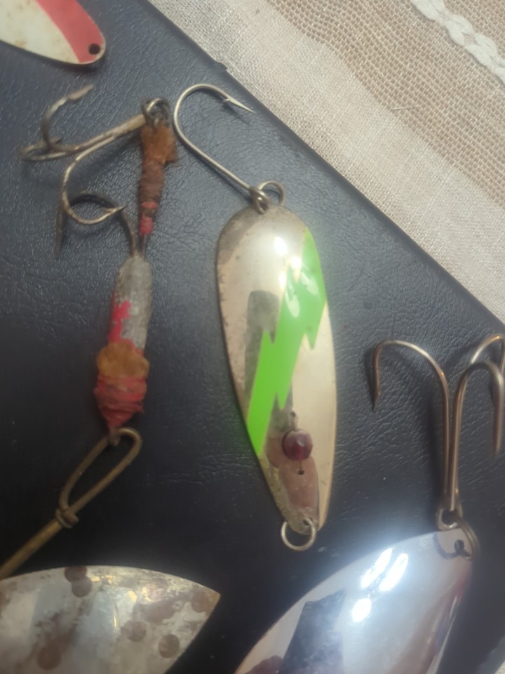 Lot Of 7 Vintage Fishing Spoons Red Eye Wiggler K-B Copper Spoons ...